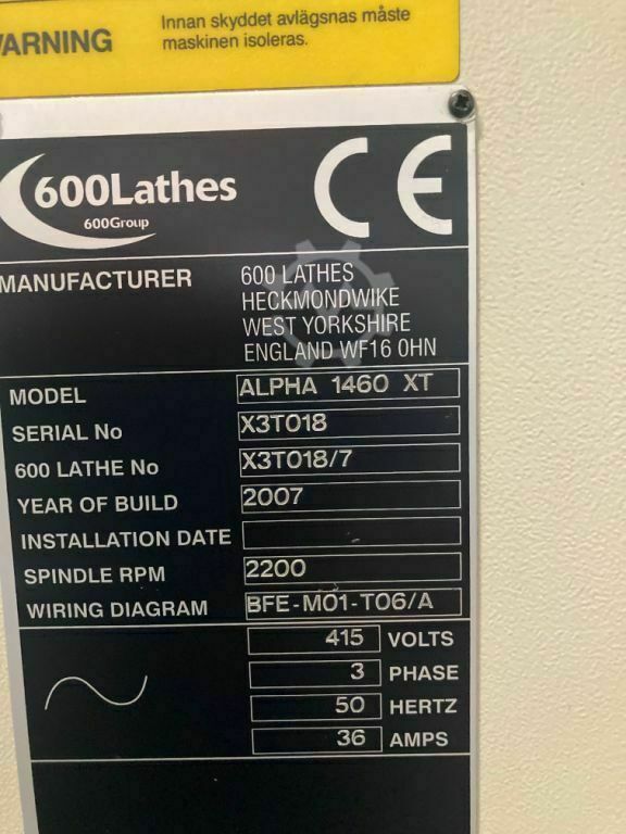 Colchester Harrison 600 Lathe Alpha 1460 XT – Year 2007 – Cncbul.co.uk