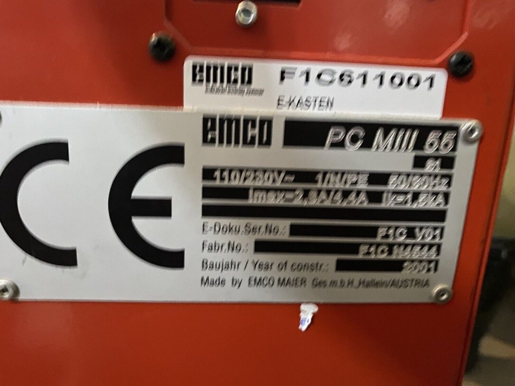 Emco PC Mill 55 – Year 2001 – Cncbul.co.uk