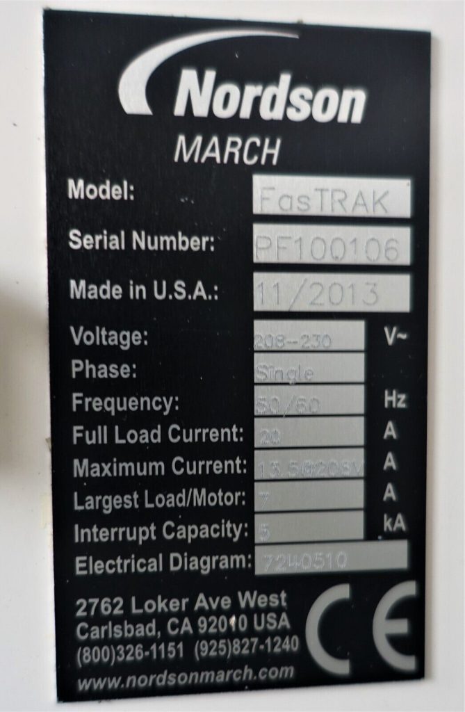 NORDSON MARCH FasTRAK Plasma Treatment System – Year 2013 – Cncbul.co.uk