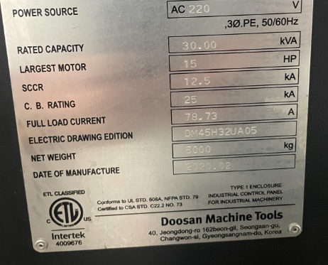 Doosan DNM 4500 – Year 2020 – Cncbul.co.uk