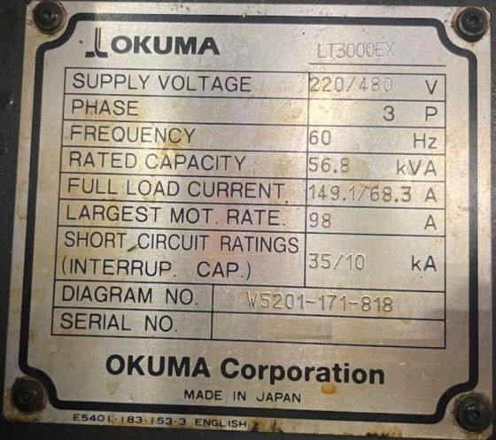 Okuma LT3000 EX – Year 2013 – Cncbul.co.uk