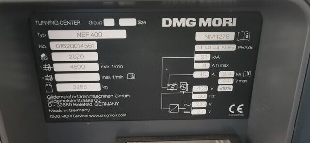 DMG MORI NEF 400 – Year 2020 – Cncbul.co.uk