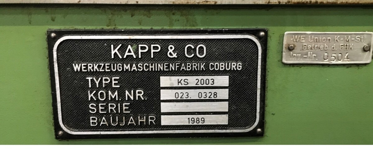 KAPP NILES KS 2003 Spline Shaft Grinding Machine – Year 1989 – Cncbul.co.uk
