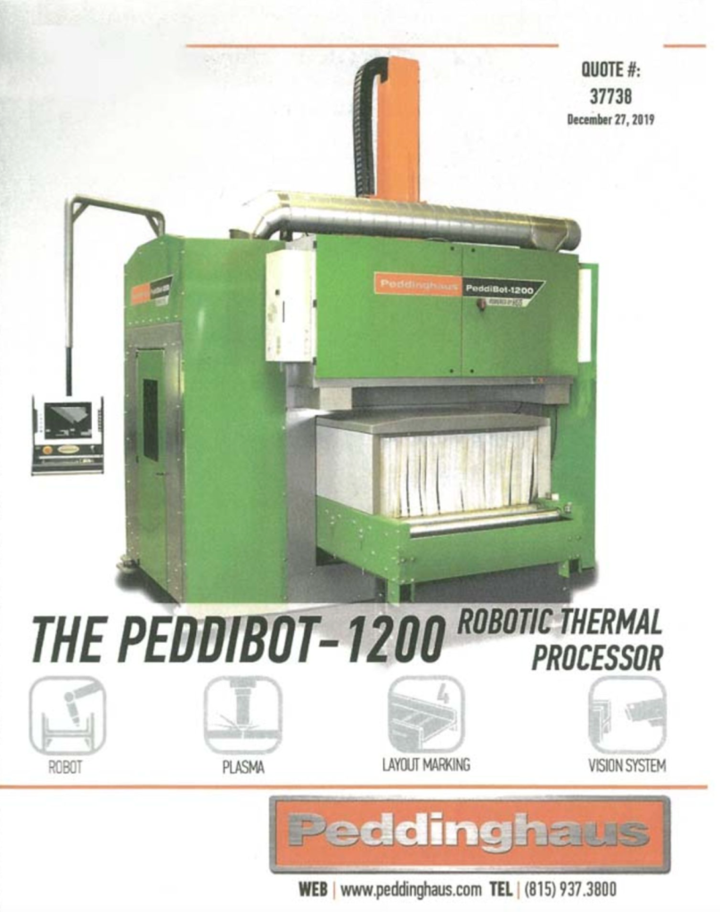 Pedinghaus Peddibot-1200 Robotic Thermal Cutting Machine – Year 2020 ...