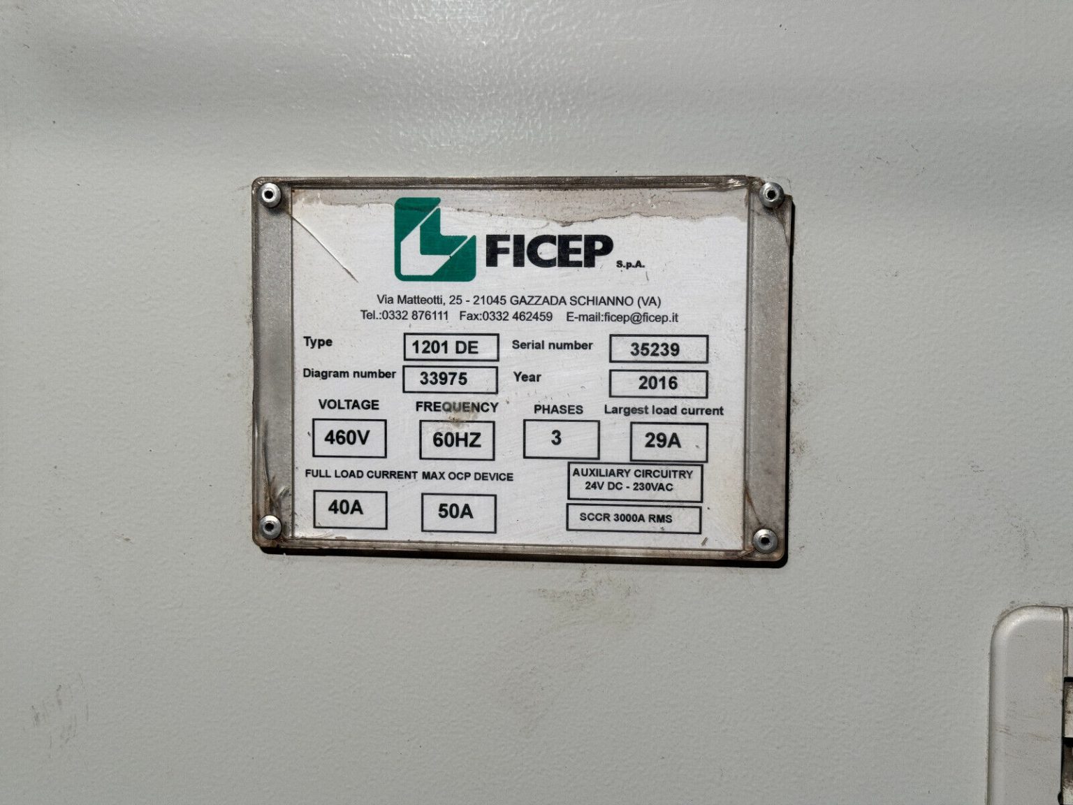 FICEP Excalibur 1201 DE CNC Single Spindle Drill – Year 2016 – Cncbul.co.uk