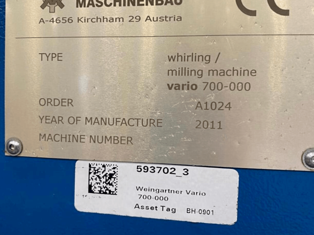 WEINGARTNER Maschinenbau Vario 700-000 CNC Whirling & Milling Machine ...